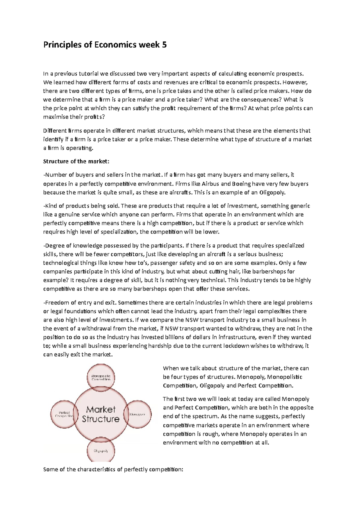 Principles of Economics week 5 - We learned how different forms of ...