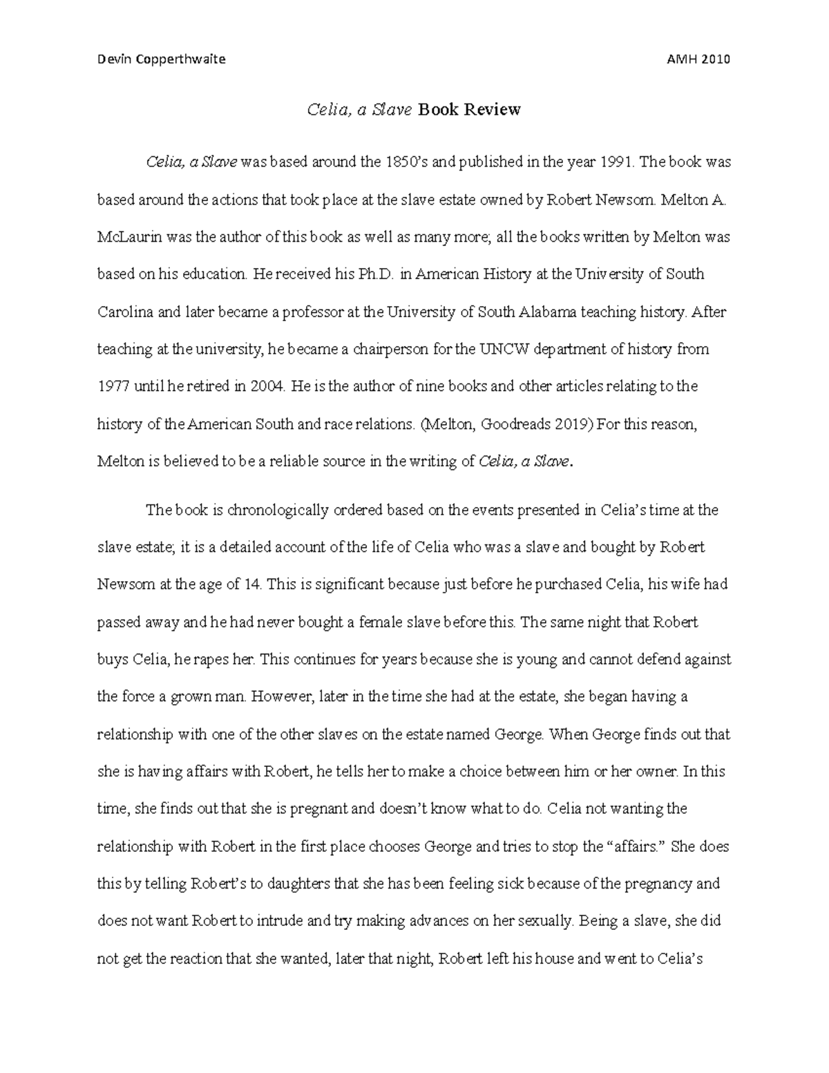 Celia, a Slave review - Celia, a Slave Book Review Celia, a Slave was ...