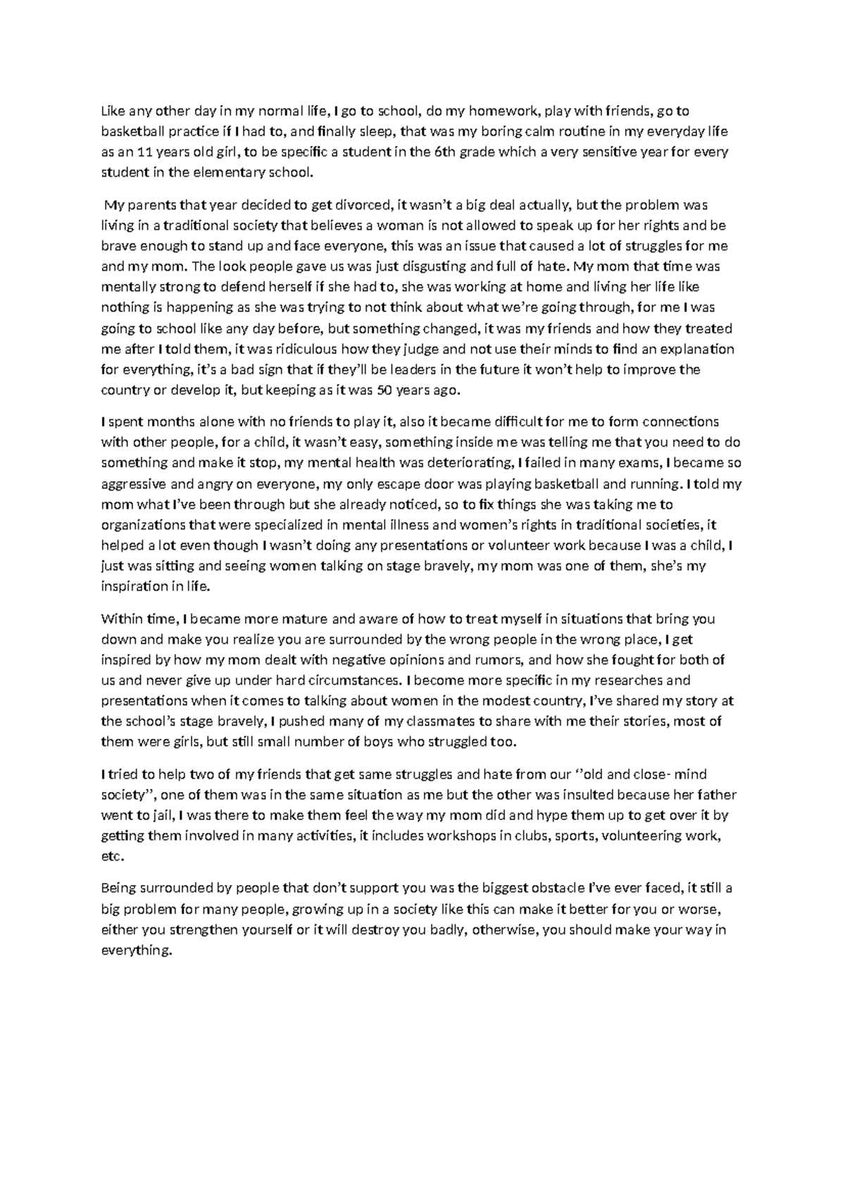 Amherst writing supplement - Like any other day in my normal life, I go ...