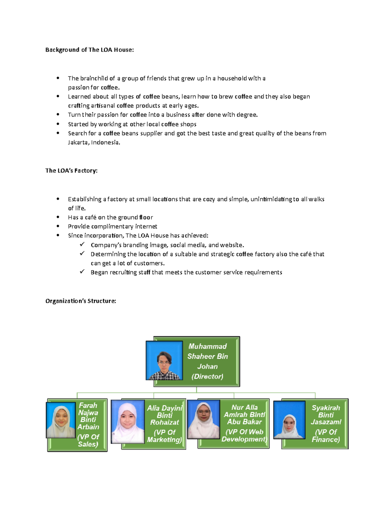 Presentation point - learning - Background of The LOA House: The ...