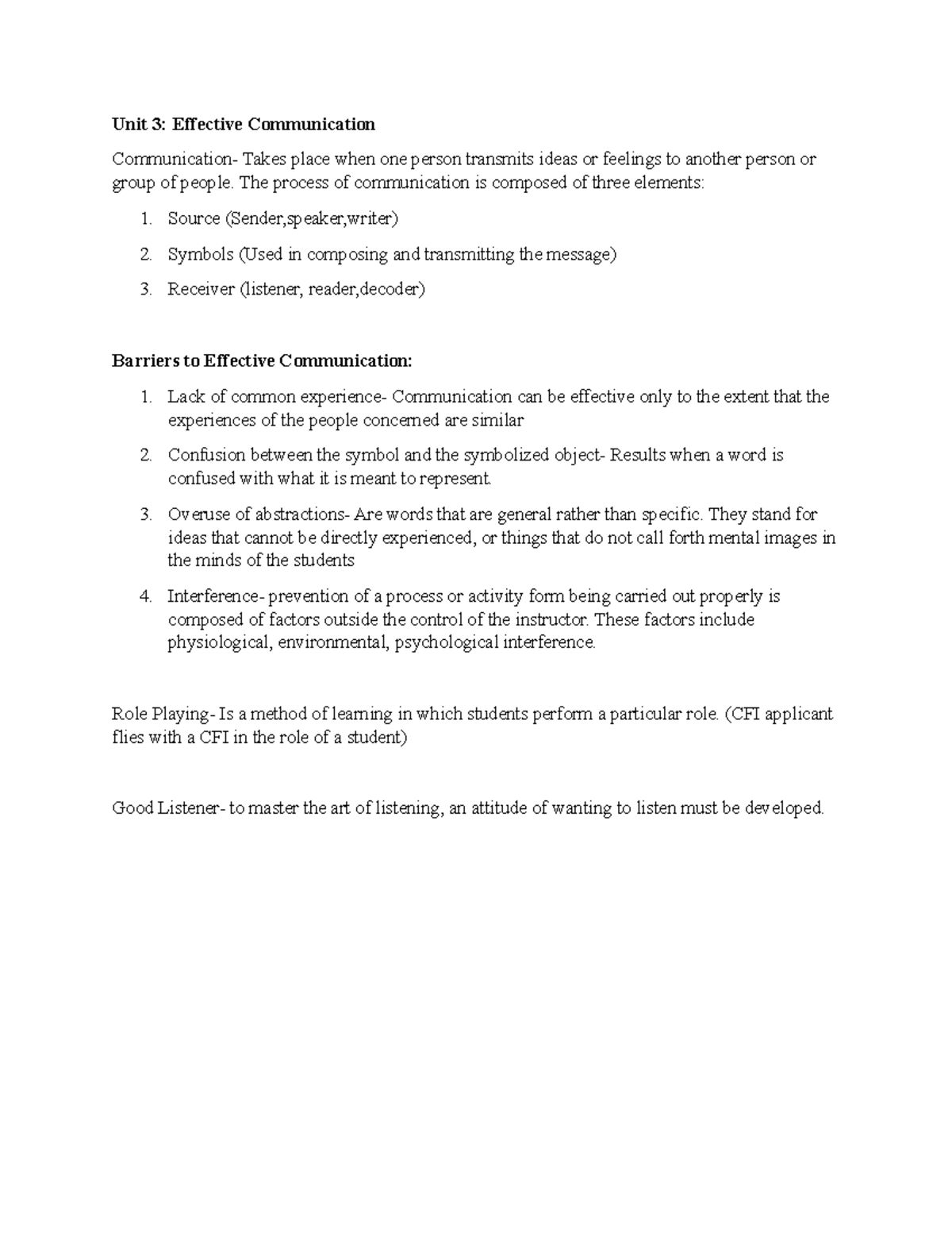 Unit III - Chapter review questions - Unit 3: Effective Communication ...