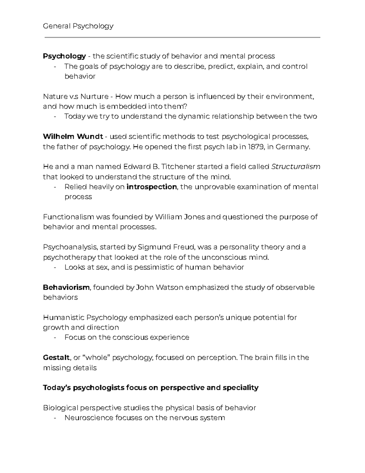 Introduction and Research Methods - General Psychology Psychology - the ...