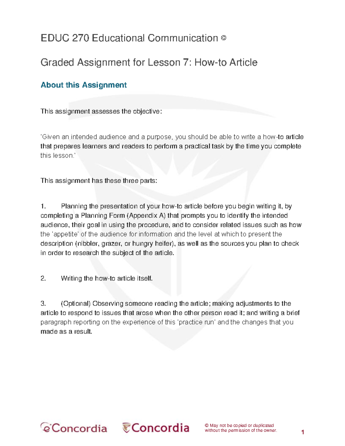 Blank How-to article Instructions - © May not be copied or duplicated ...