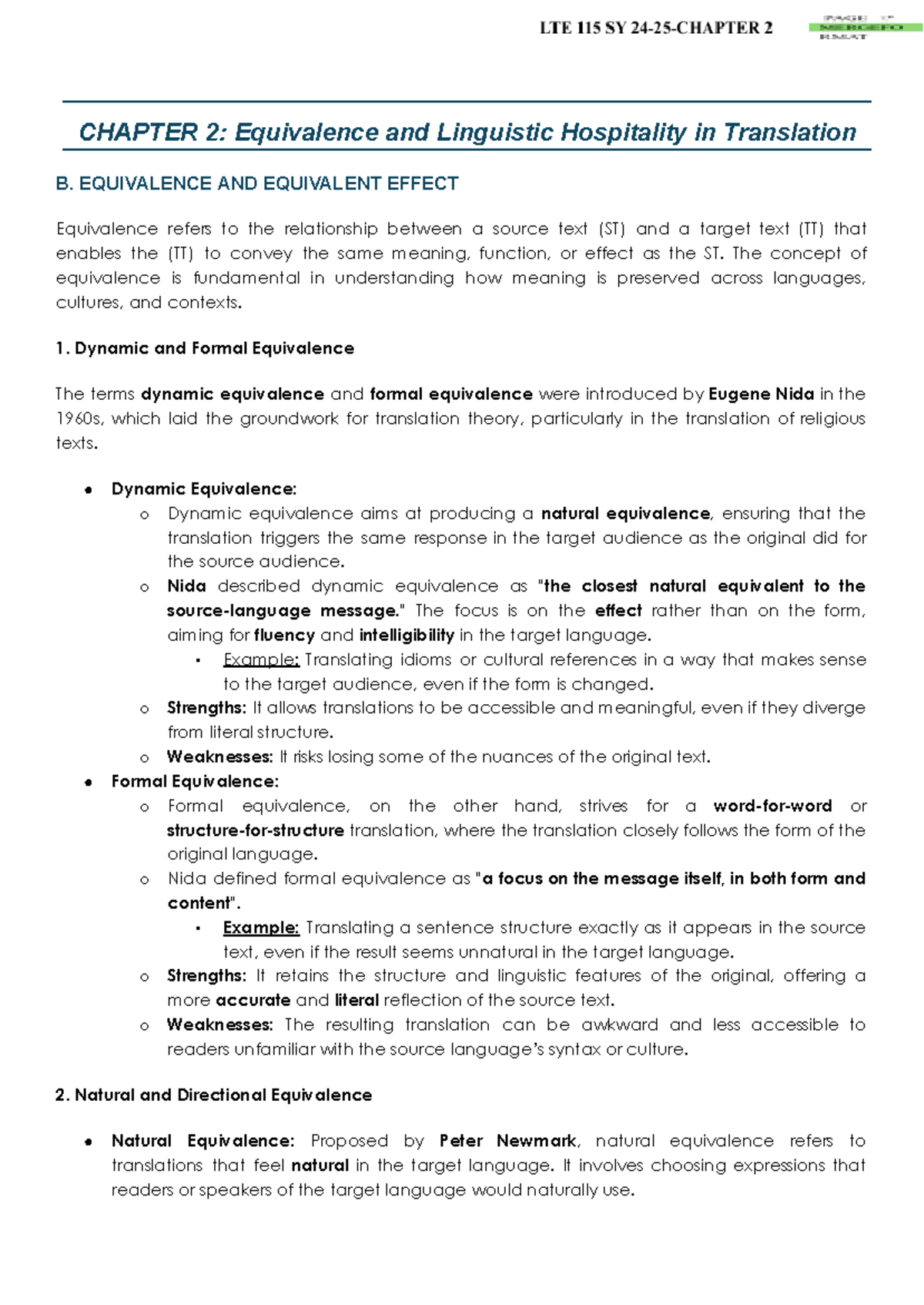 Chapter 2 Equivalence Lecture Notes Students COPY - CHAPTER 2 ...