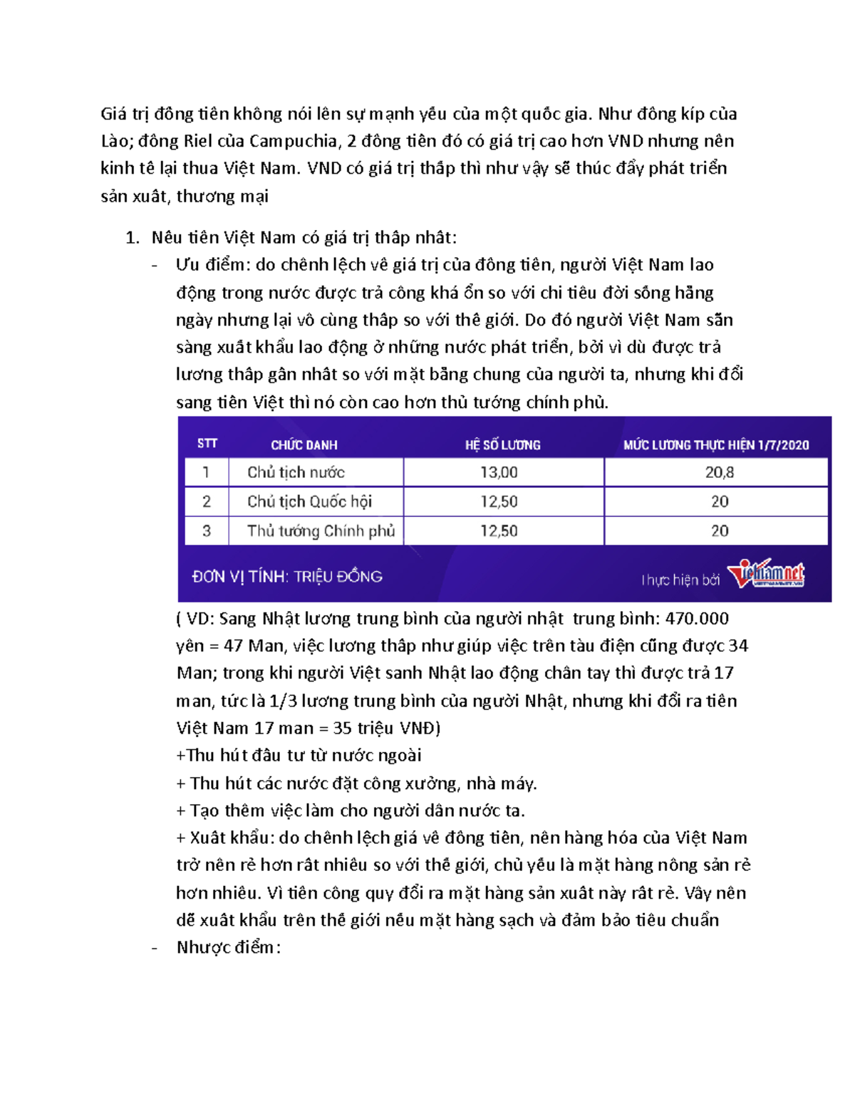 VND có giá trị thấp thì vn có nghèo kh - Giá tr đồồng tềồn khồng nói lền s m nh yềếu c a m t ...