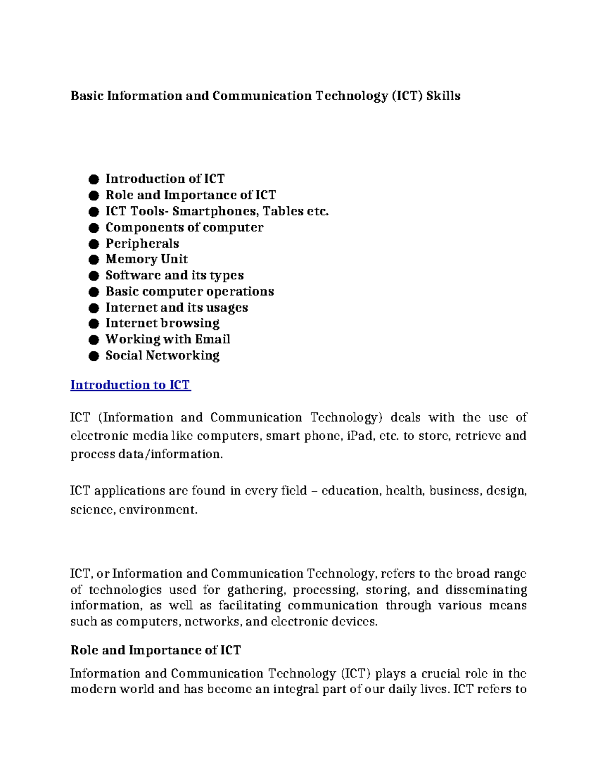 Grade 9 IT Skills Notes - Basic Information and Communication ...