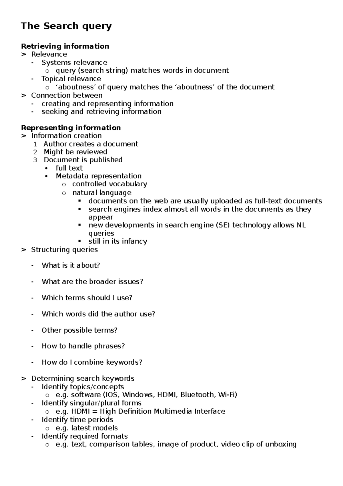 Search query - Chapter 4 Summaries - The Search query Retrieving ...