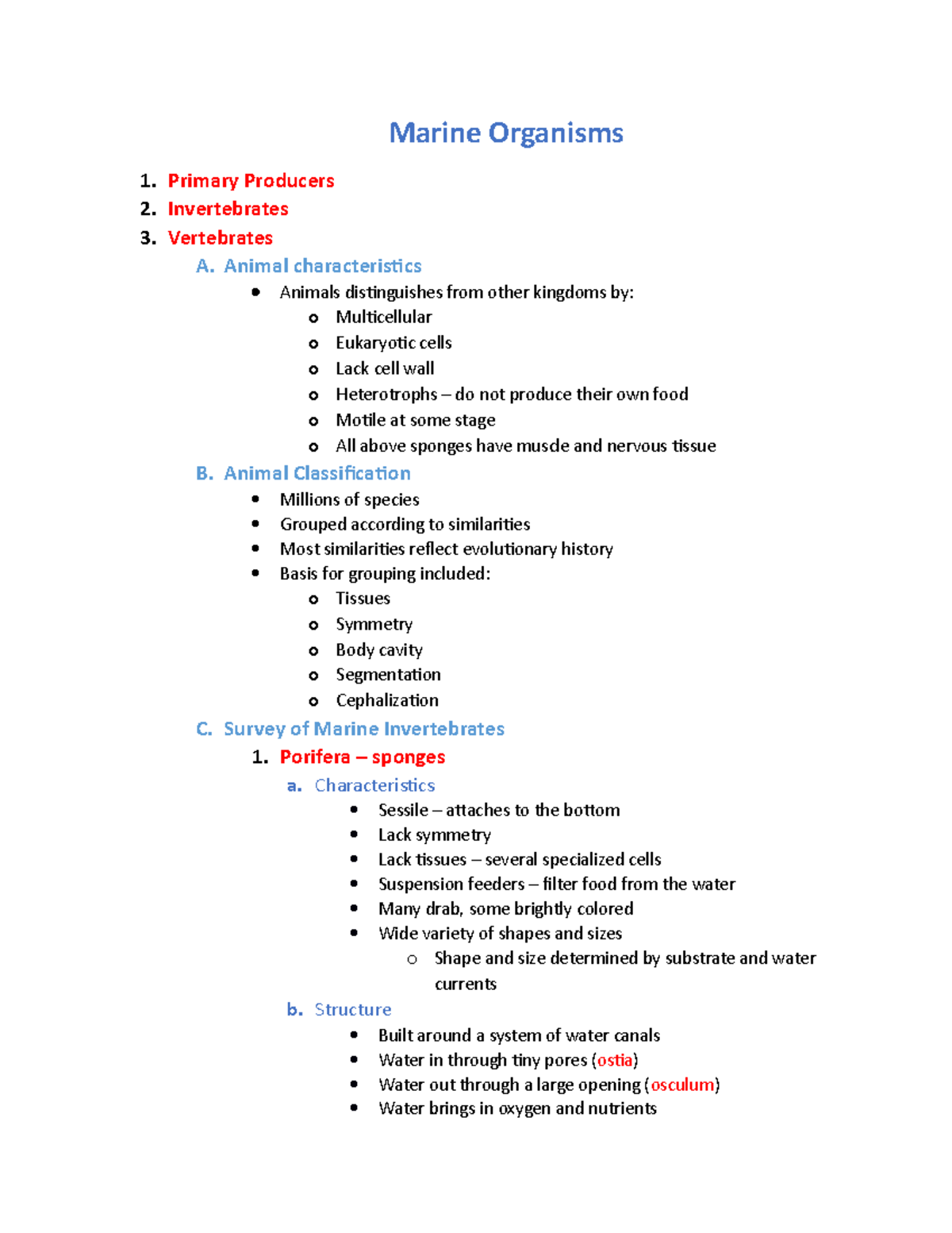 MB 4 - Spring 2021 - Marine Organisms 1. Primary Producers 2 ...