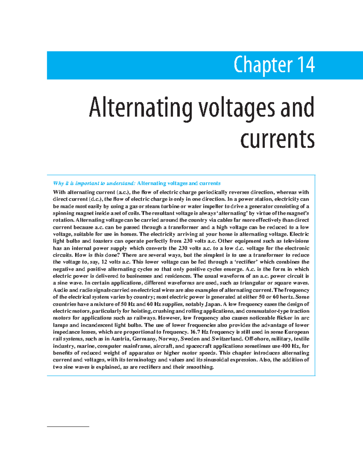 Electrical circuit notes p4 - Chapter 14 Alternating voltages and ...