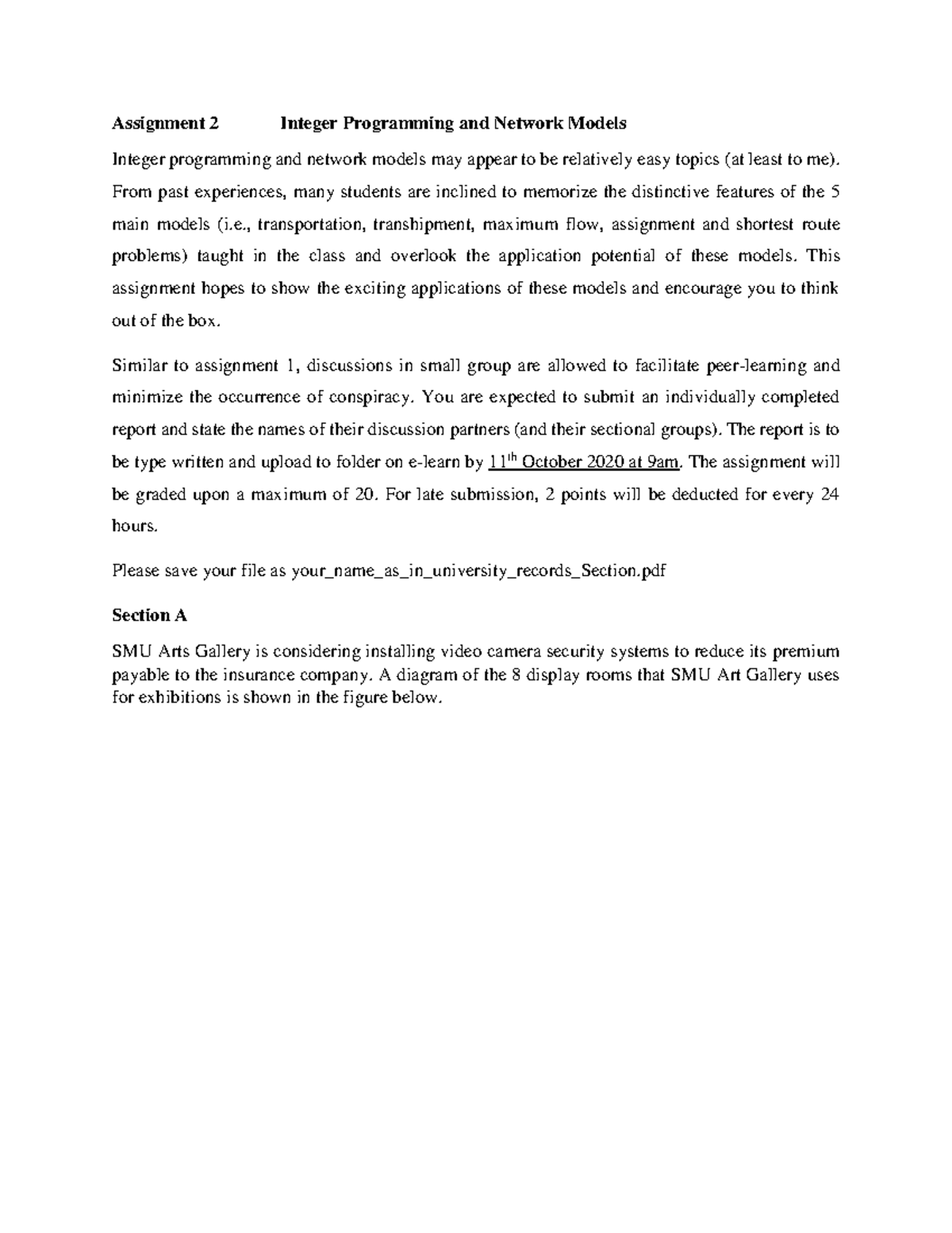 Assignment 2 Integer Programming and Network Models - From past ...