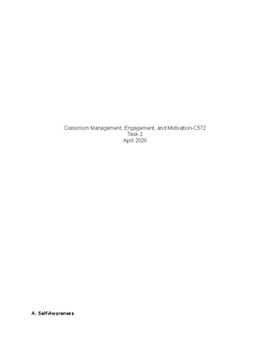 WGU Classroom Management Task 2 - C572 - WGU - Studocu