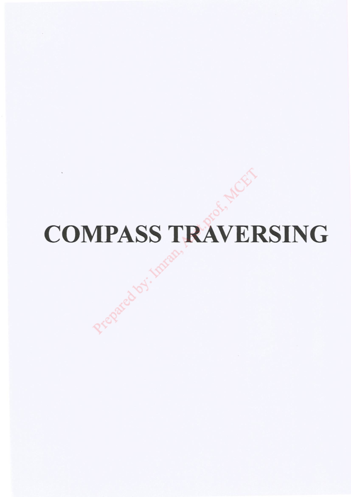 Chapter 2 surveysahas LOR - MCEX COMPASS TRAVERSING Intrain, MCEX ...
