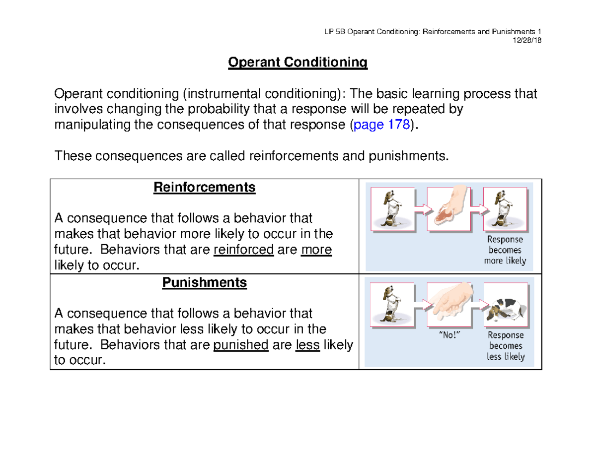 Psy202learning B - notes - 12/28/ Operant Conditioning Operant ...