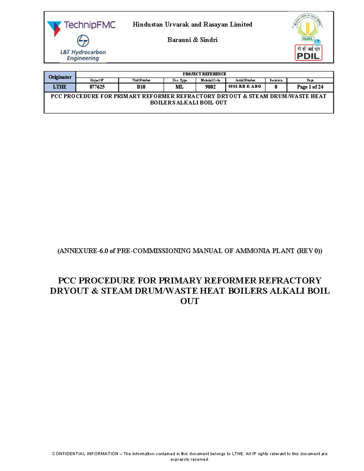 Alkali boilout - hcfj,hf,jhcvhgkgln nhf - Barauni & Sindri Originator ...