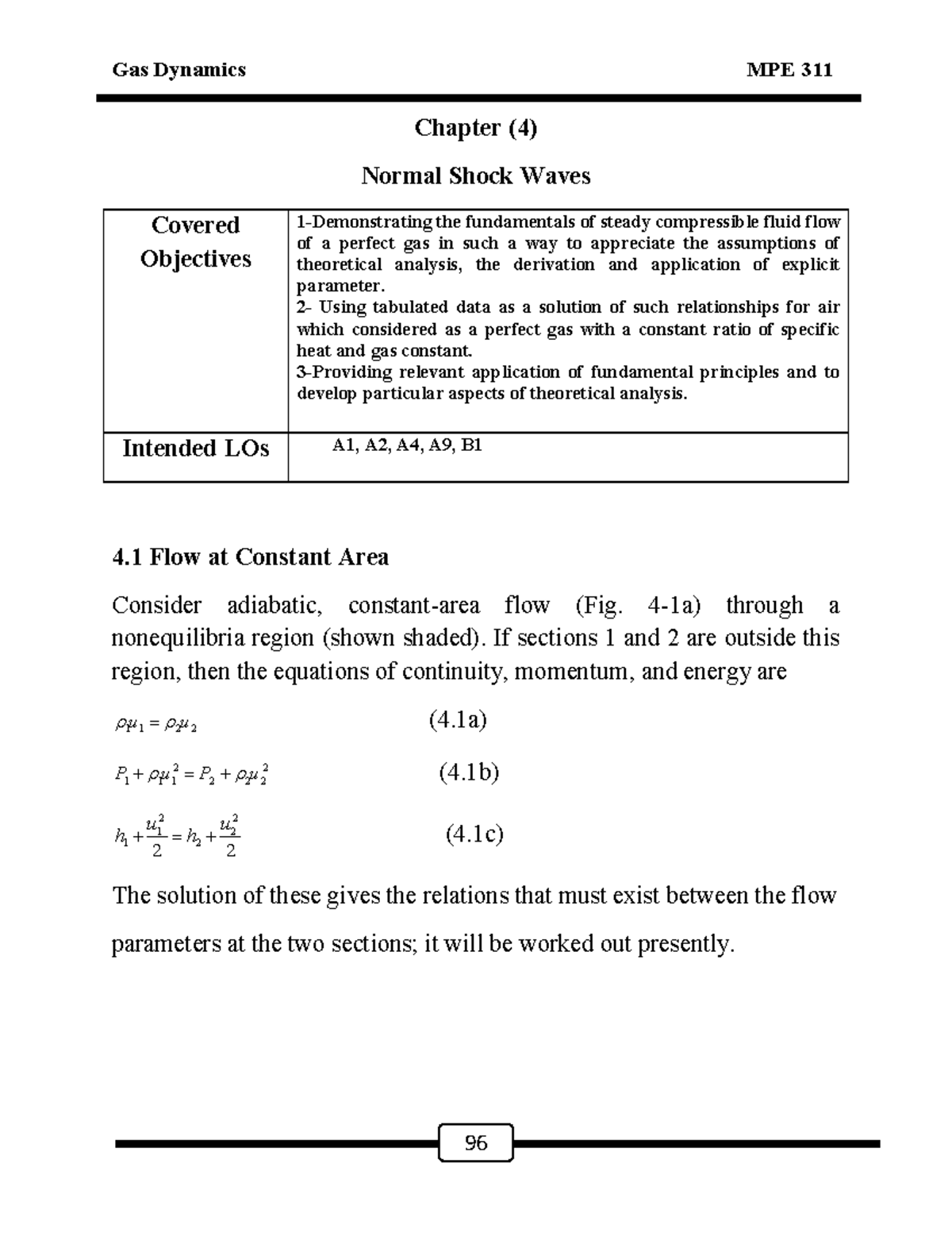 Chapter 4 Normal Shock Wave - Chapter (4) Normal Shock Waves Covered Objectives 1-Demonstrating ...