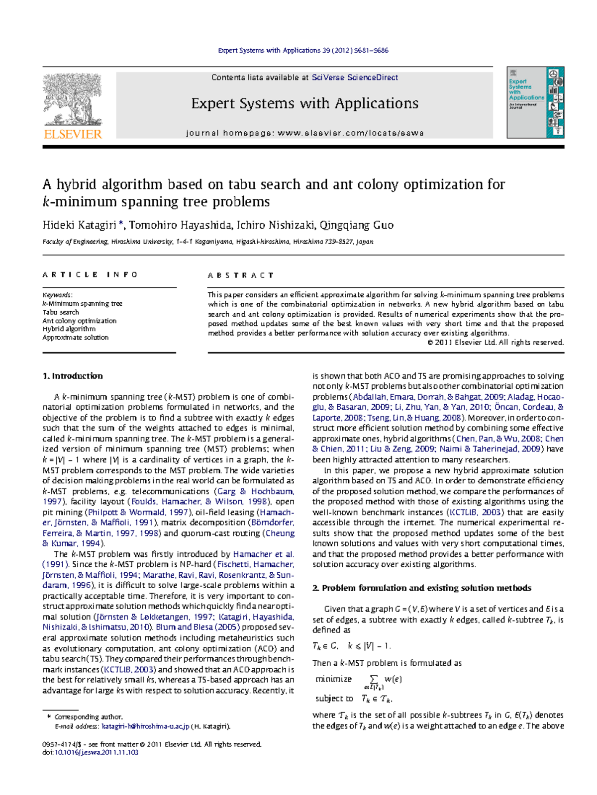 A Hybrid Algorithm Based On Tabu Search A New Hybrid Algorithm Based On Tabu Search And Ant