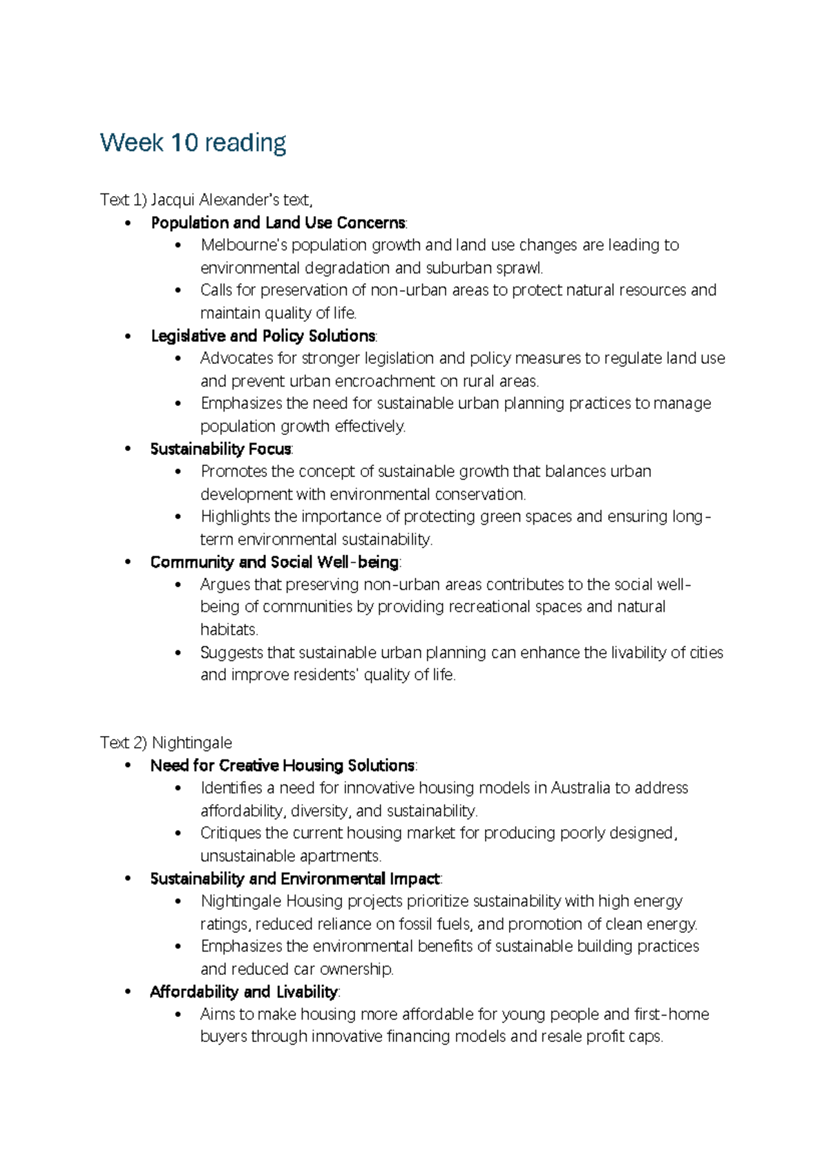 Weeek 10 Reading notes - Week 10 reading Text 1) Jacqui Alexander’s ...