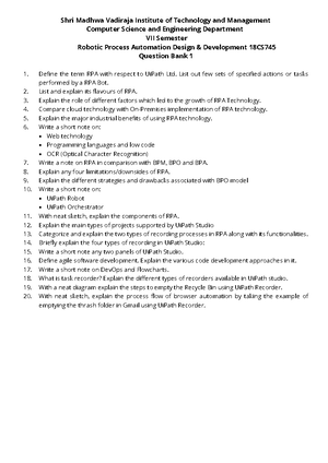 Automation n Robotics Old Question Paper 1 - automation - Studocu