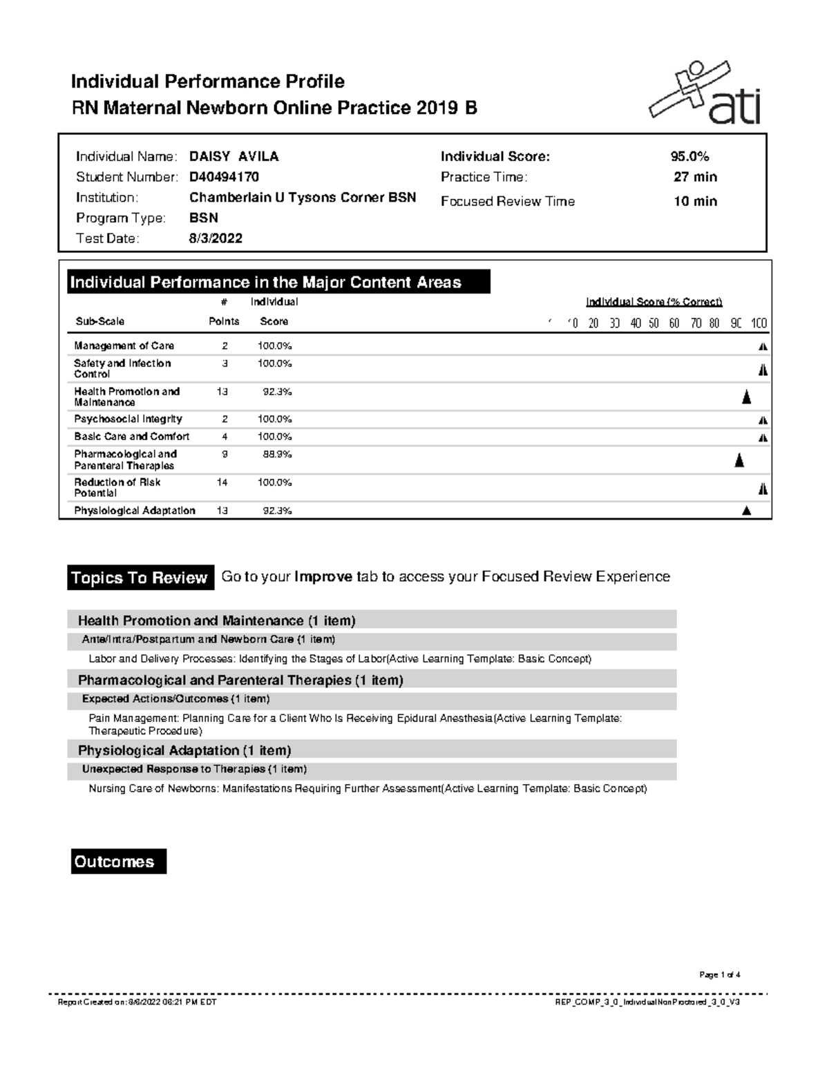 Report (82) ati B - Individual Performance Profile RN Maternal Newborn ...