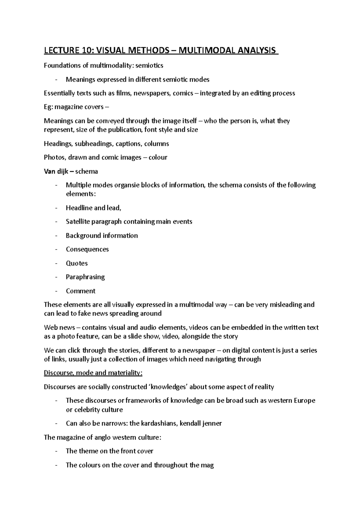 Lecture 10 - multimodal analysis - LECTURE 10: VISUAL METHODS ...