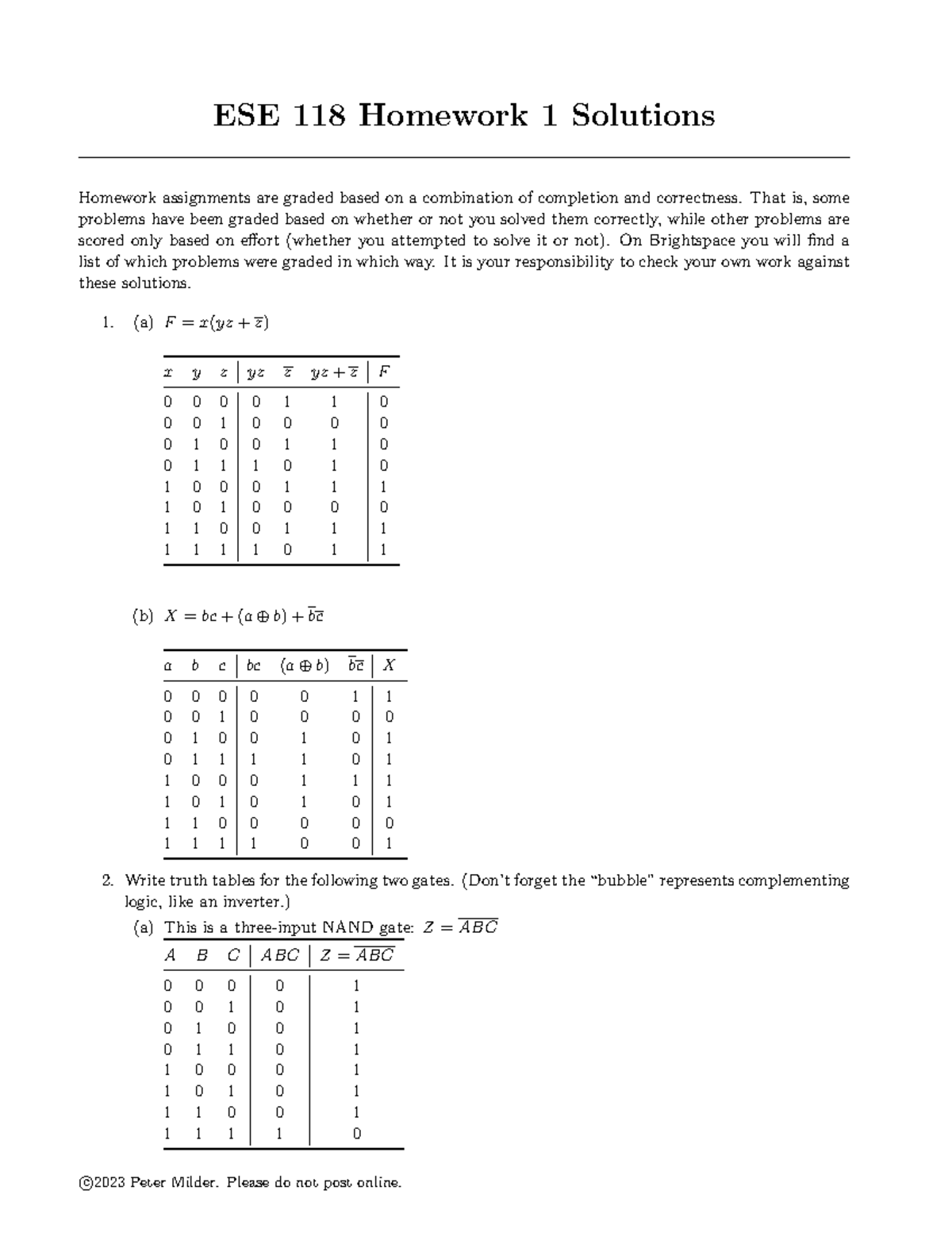 Hw1-sol - hw1 solution - Homework assignments are graded based on a combination of completion ...