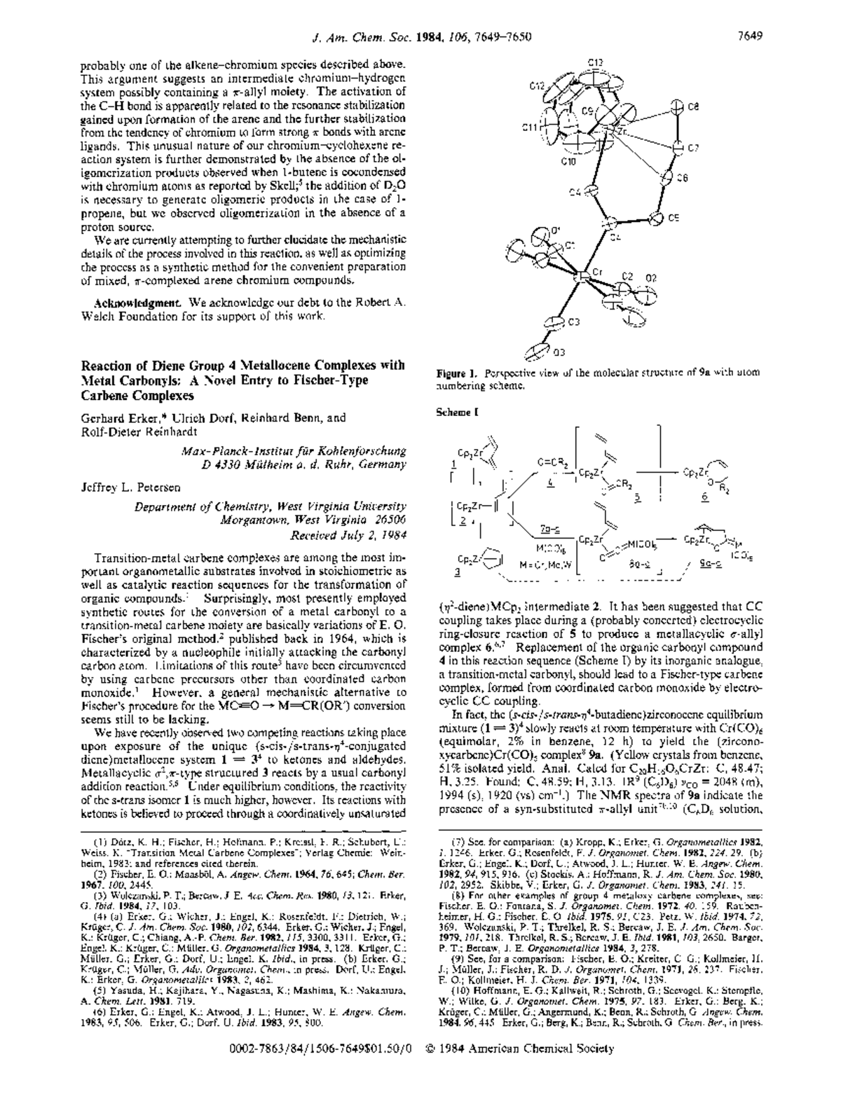 Reaction of diene Group 4 metallocene co - J. Am. Chem. SOC, zyxwvu 106 ...
