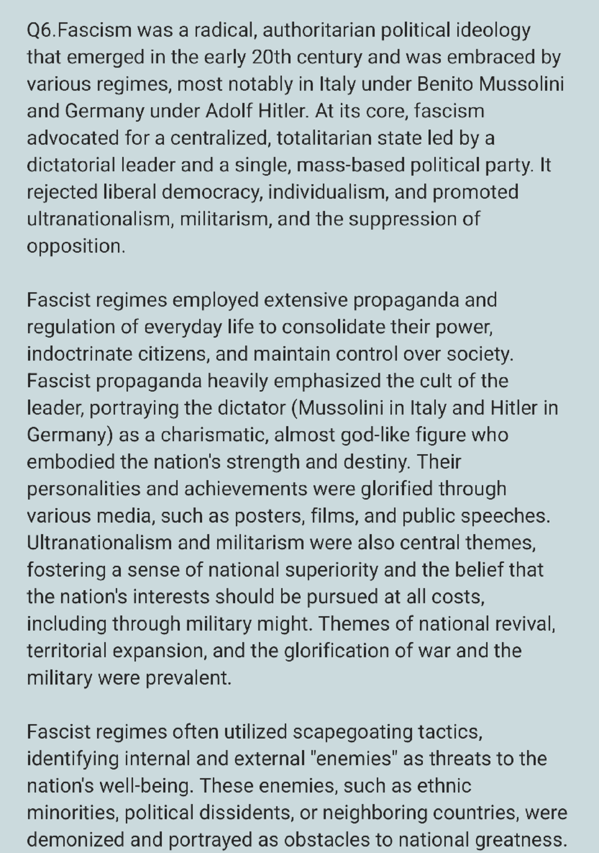 Europe 2 (fascism ) 240519 234358 - 2312201101 - Studocu