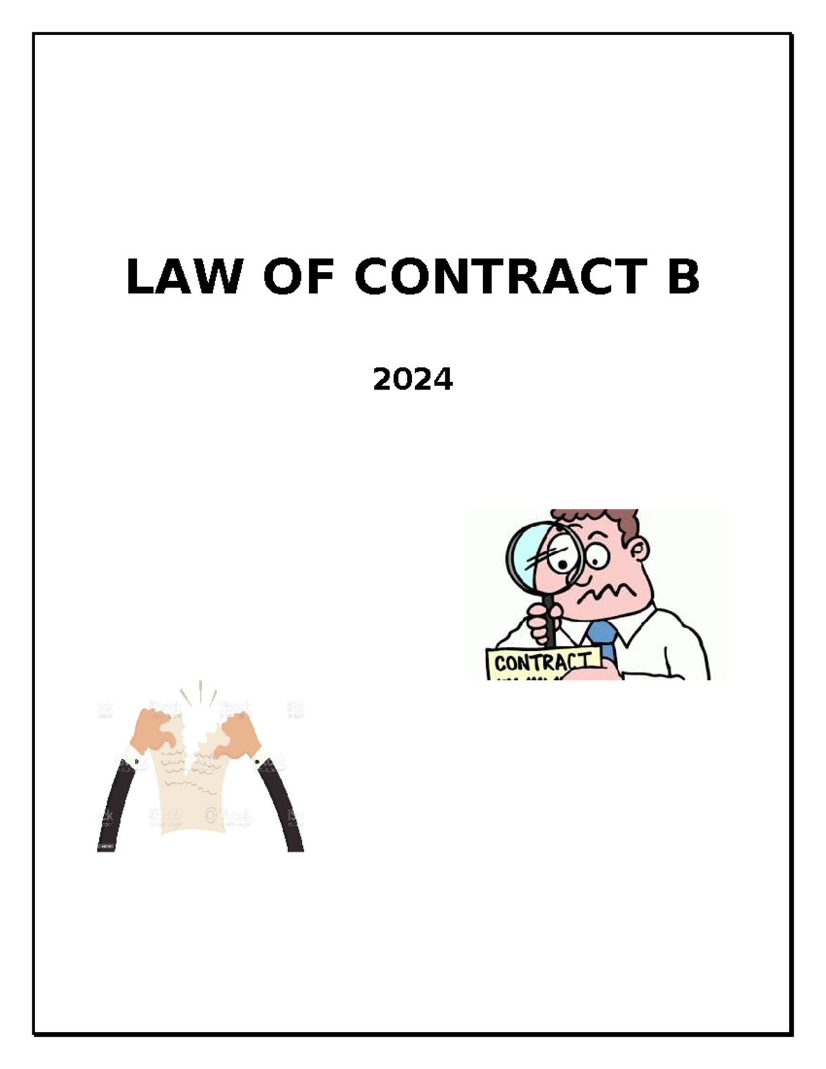 Contract B Course Outline AND Reading LIST 2024 - LAW OF CONTRACT B ...