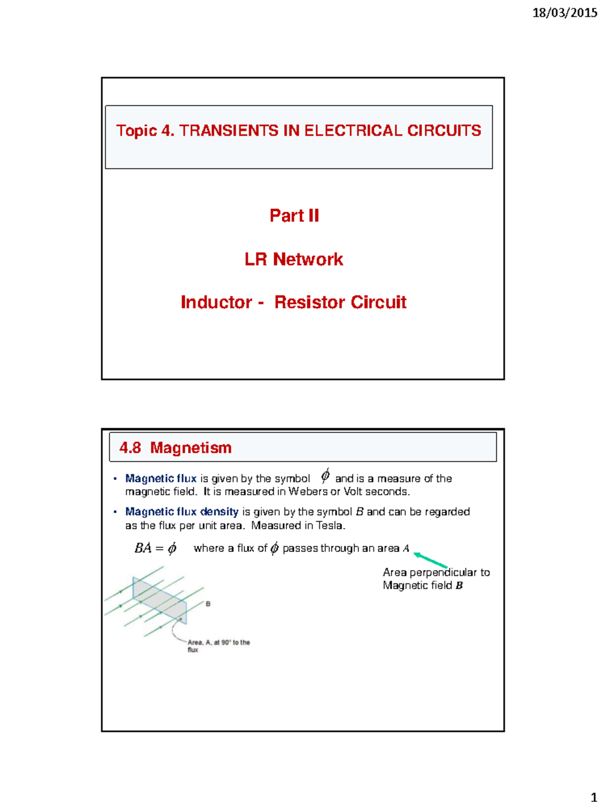 Topic 4 Transients in Electrical Circuits part II qol 2spp - Topic 4 ...