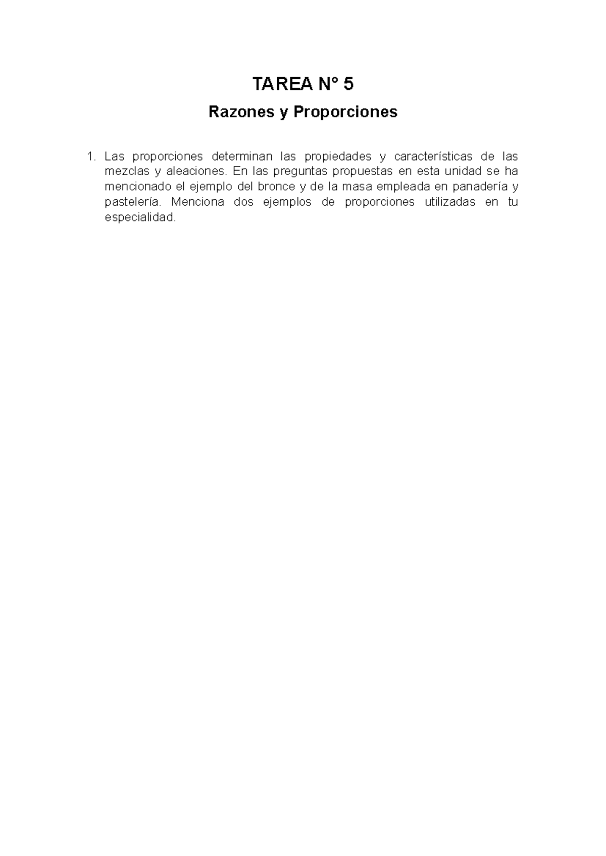 Tarea U006 - Sigamos adelante 💪 - Tratamiento de agua residual - TAREA N° 5 Razones y ...