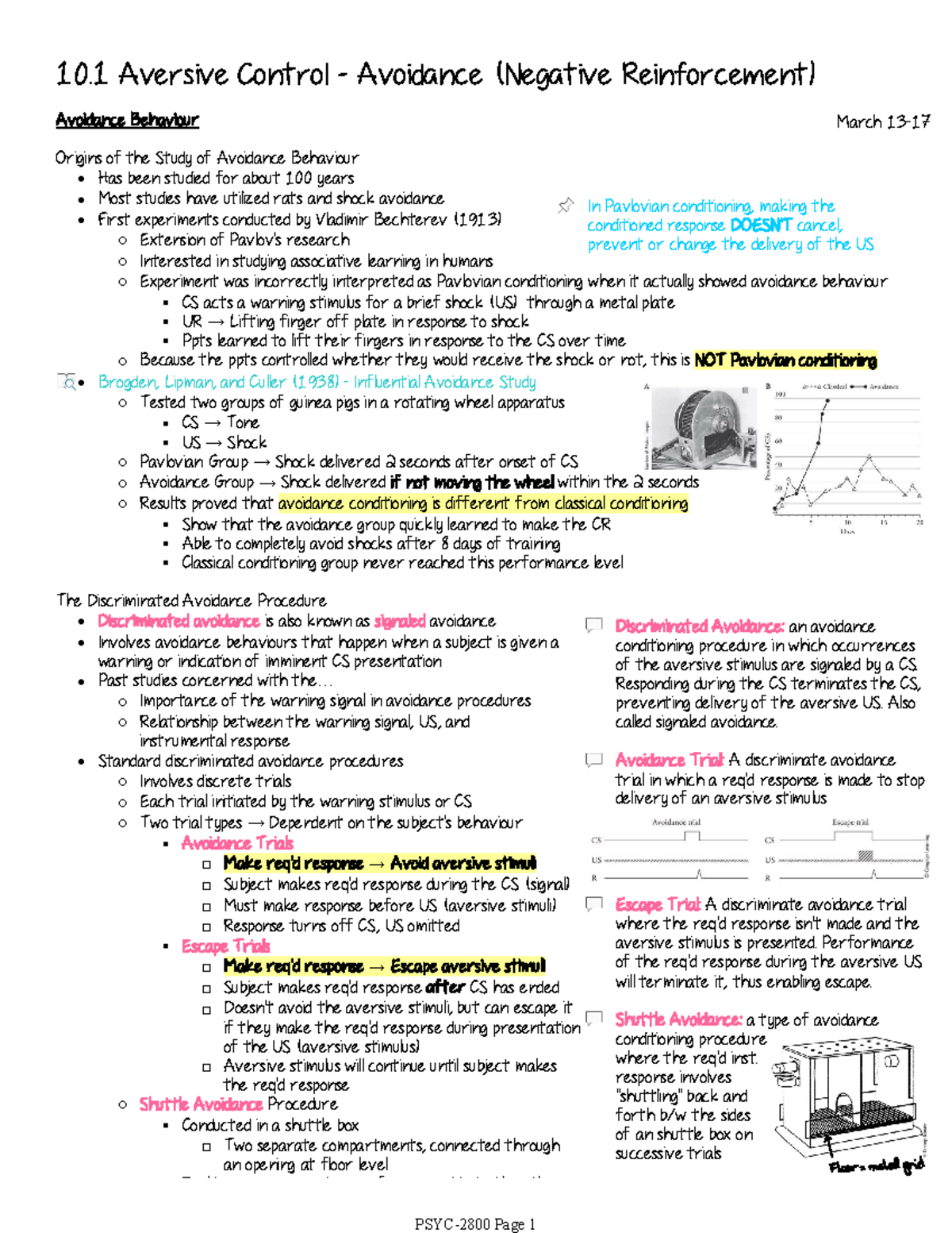 10.1 - Aversive Control - Avoidance (Negative Reinforcement) - 10 ...