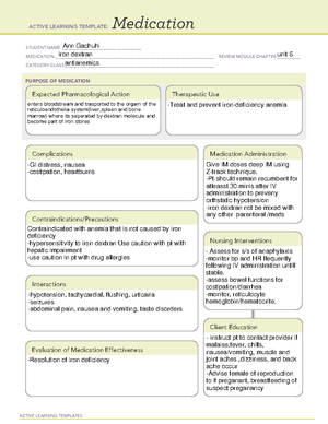 Nytroglycerine pharm - Medication templates - ACTIVE LEARNING TEMPLATES ...