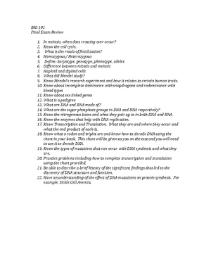 Lab Practical 1 Study Guide - BIOLOGY 101 PRACTICAL #1 REVIEW SHEET Lab ...