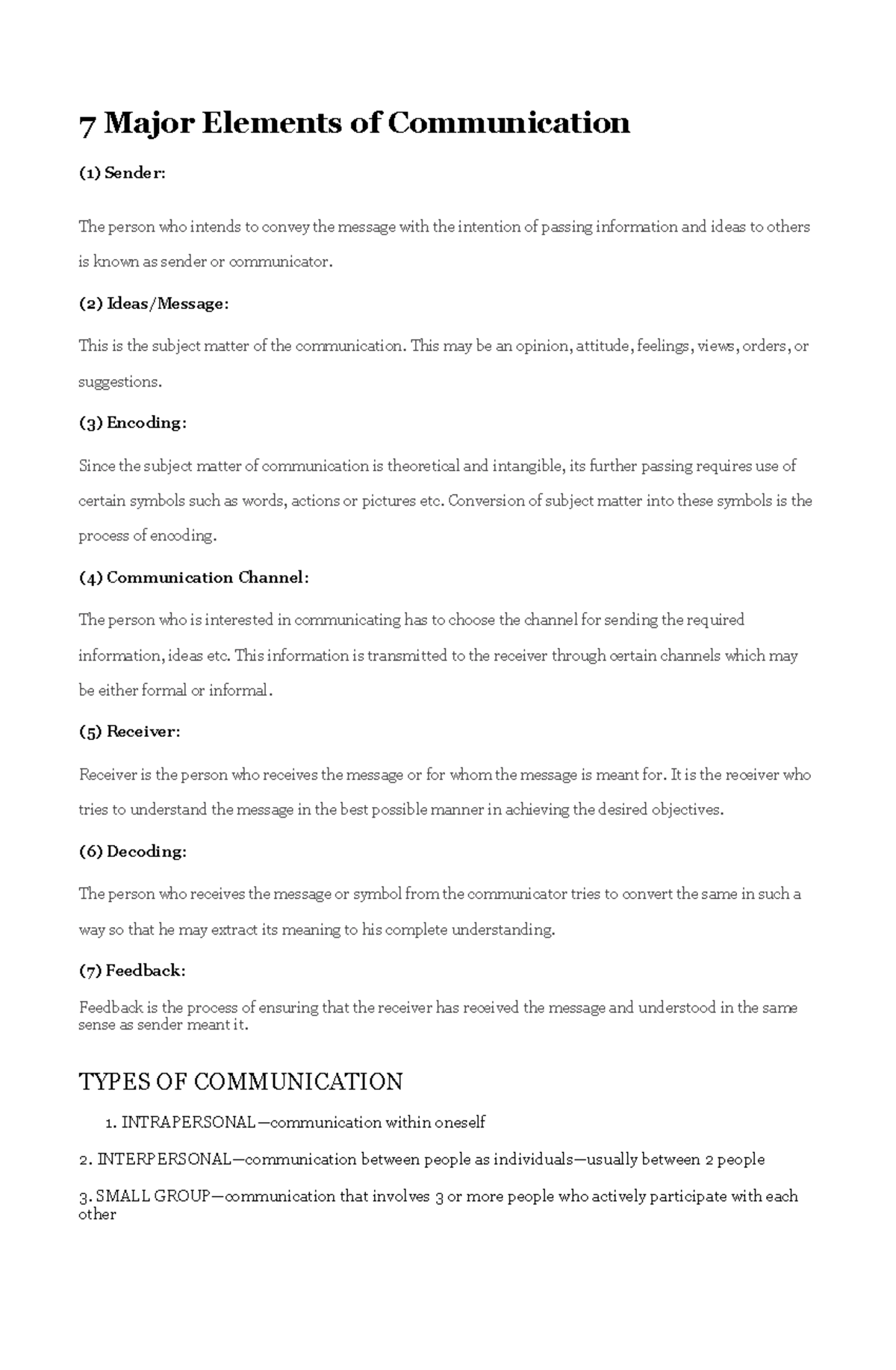 Elements Of Communication 2 Ideas Message This Is The Subject