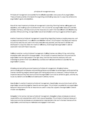 Importance Principles of management Summary - They help organizations ...
