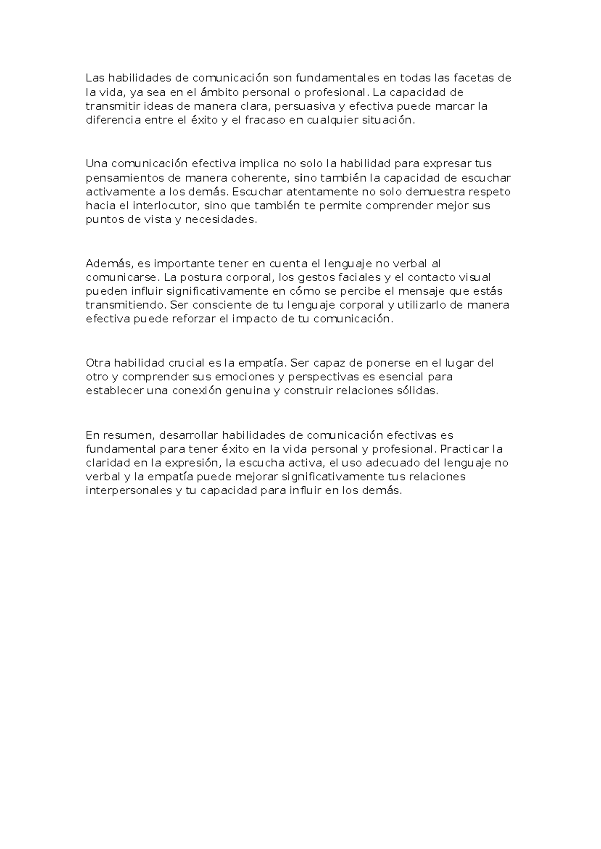 Las habilidades de comunicación - La capacidad de transmitir ideas de ...