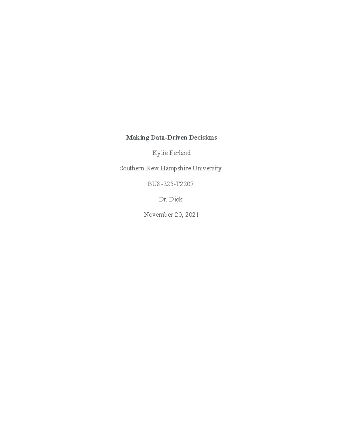 Ferland Module Four Assignment - bus225 - SNHU - Studocu