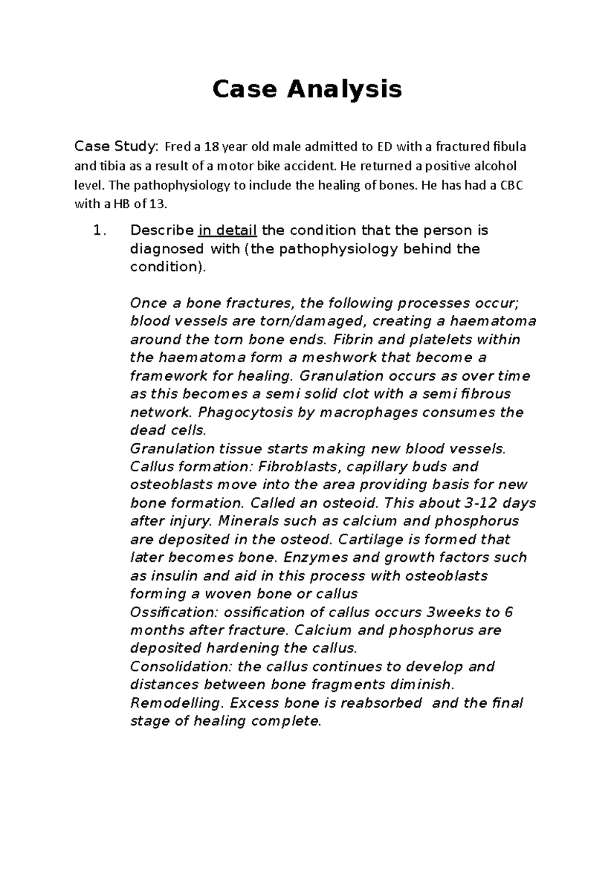 CASE Study Ortho - Practice case studies with pathophysiology, risk ...