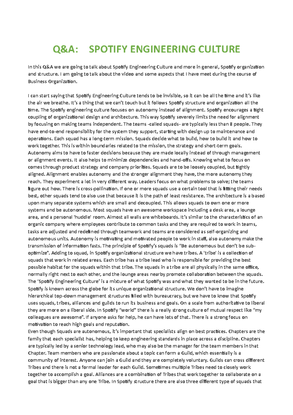 Q&A Spotify Engineering Culture - Q&A: SPOTIFY ENGINEERING CULTURE In ...