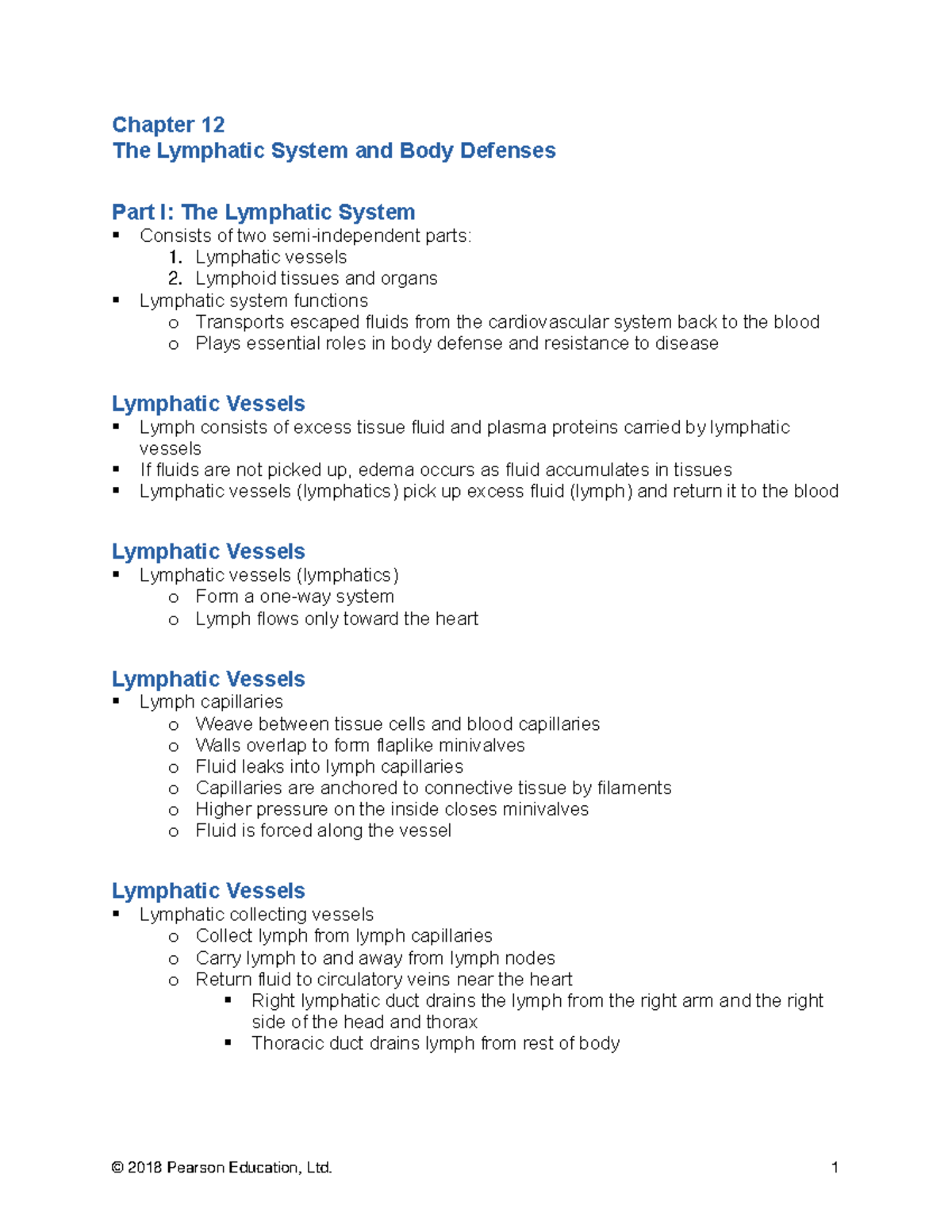 Chapter 12: The Lymphatic System and Body Defense - Lymphatic vessels 2 ...