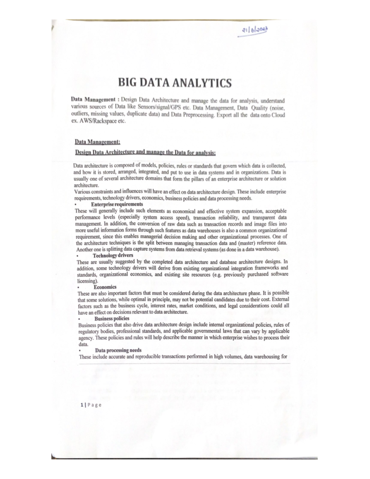 BIG DATA Analytics - Big Data Analysis - Bachelor of Technology in ...