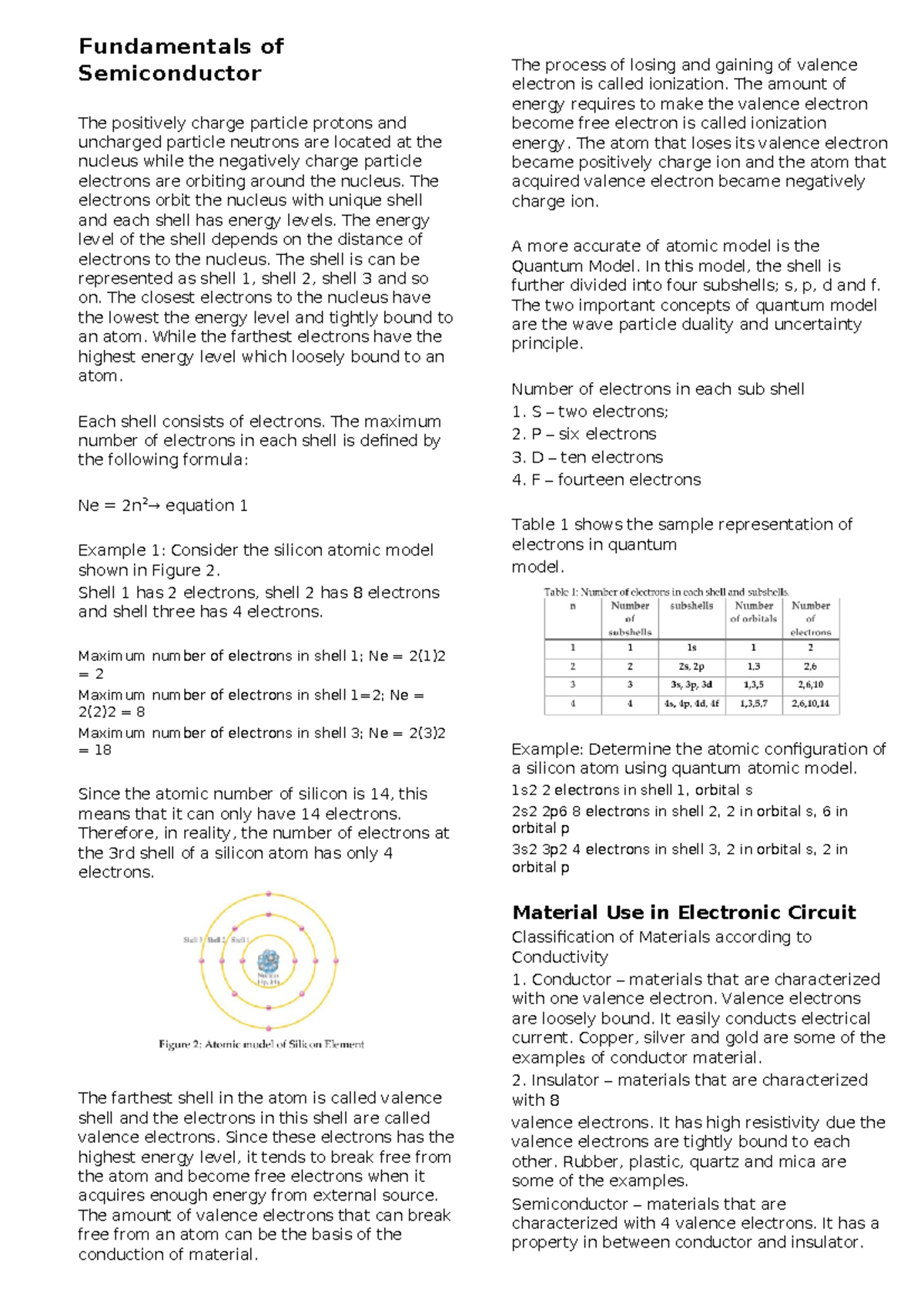 Lecturee - Fundamentals of Semiconductor The positively charge particle ...