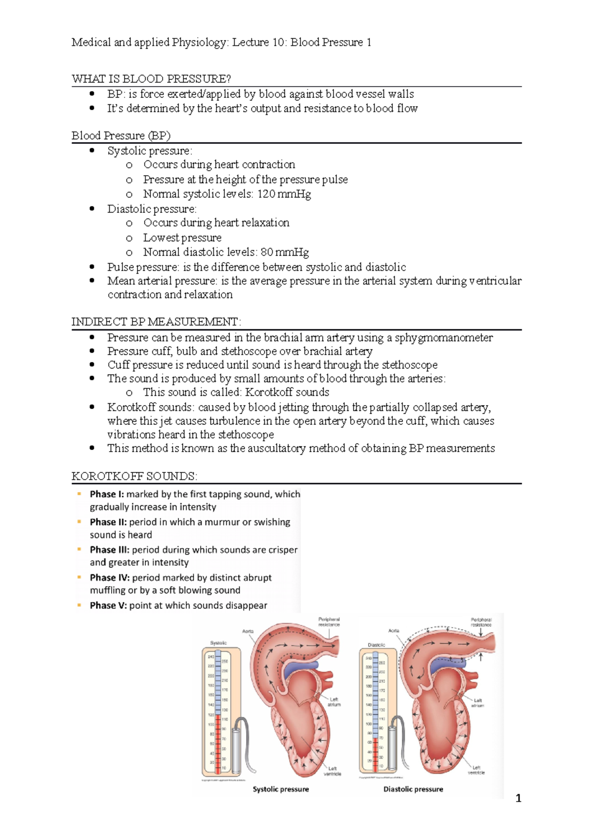 Lecture 10 - Medical and applied Physiology: Lecture 10: Blood Pressure ...