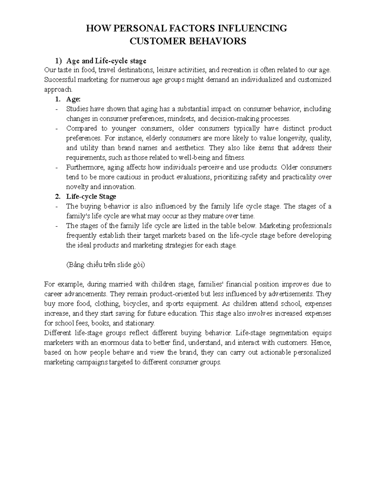 Group presentation Personal Factors - HOW PERSONAL FACTORS INFLUENCING ...