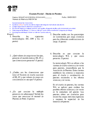 Examenes puentes y sismos - Diseño de Puentes - Studocu