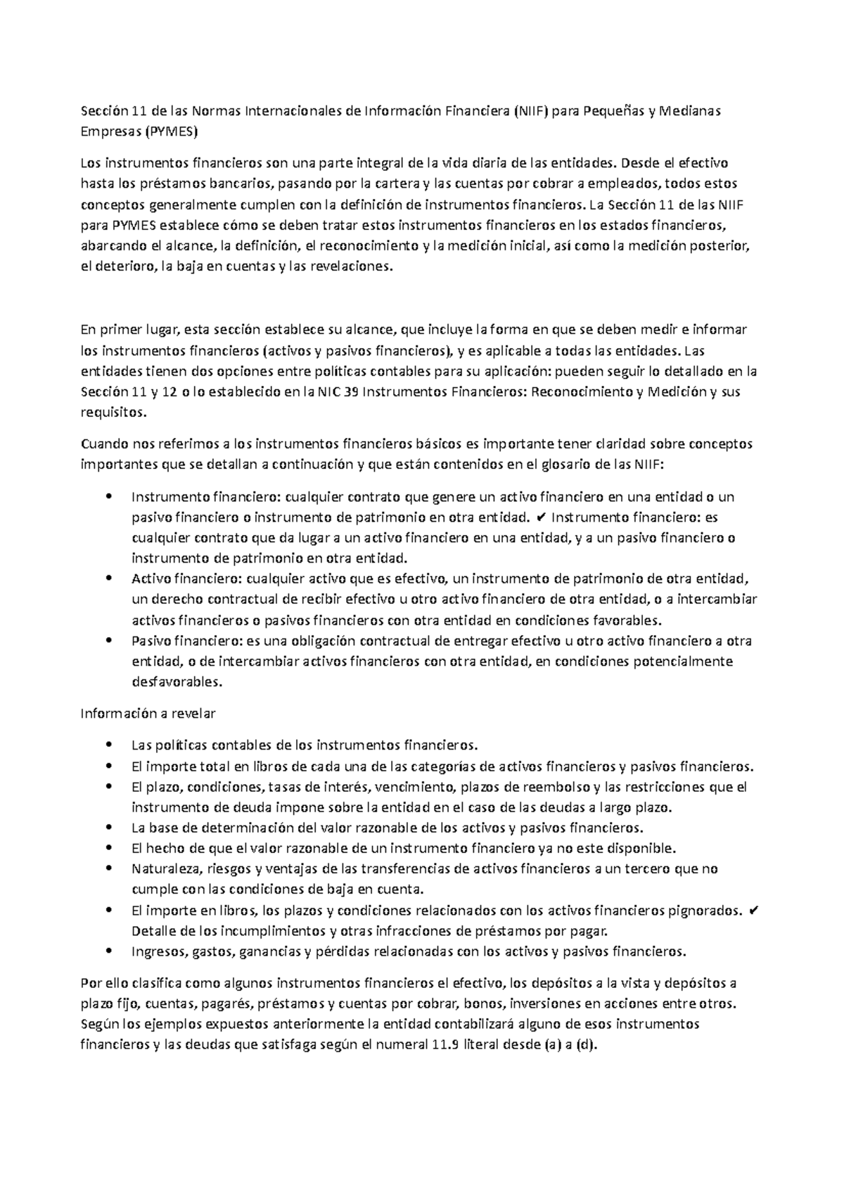 Seccion 11 NIIF para Pymes - Sección 11 de las Normas Internacionales ...