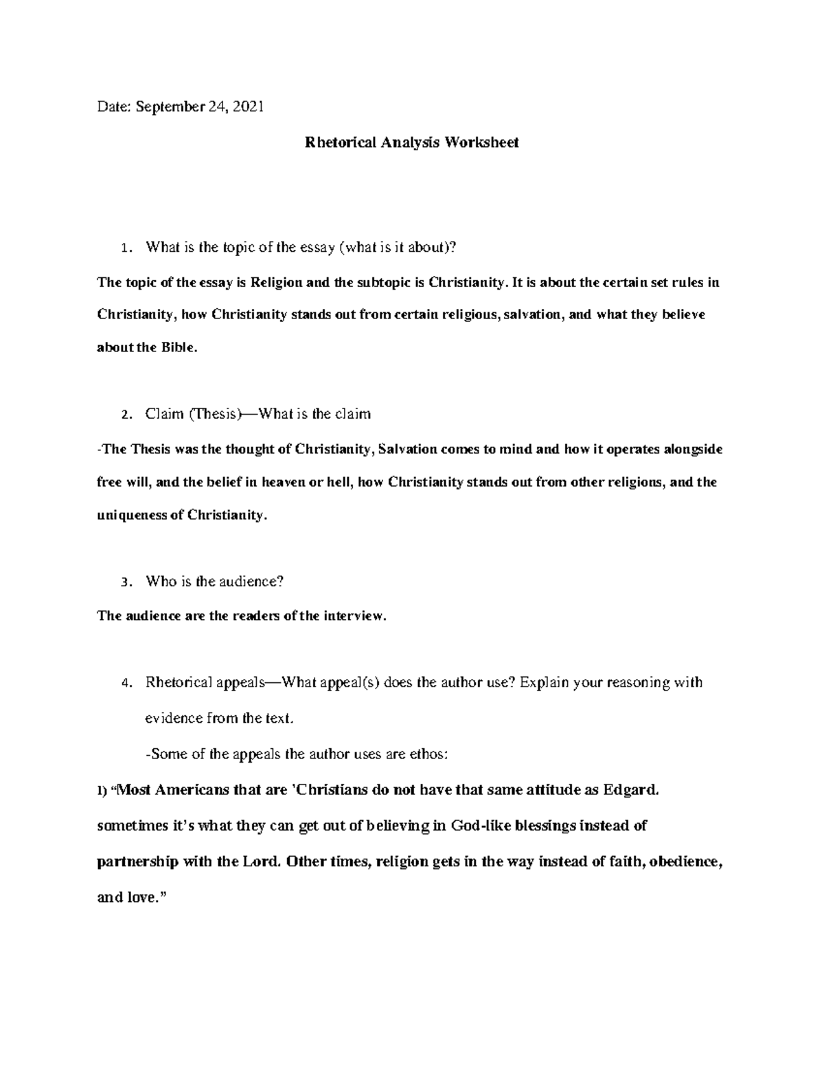 Rhetorical Analysis Worksheet - Date: September 24, 2021 Rhetorical ...