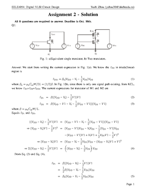 2018 assignment 4 delay sol - Assignment 4. Q1: Sketch a 2-input NOR ...