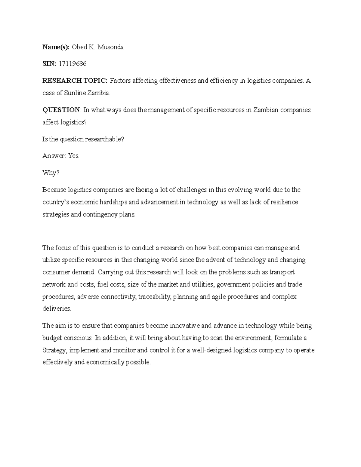 BSP 400 RQ - its contains different questions to solve from - Name(s ...