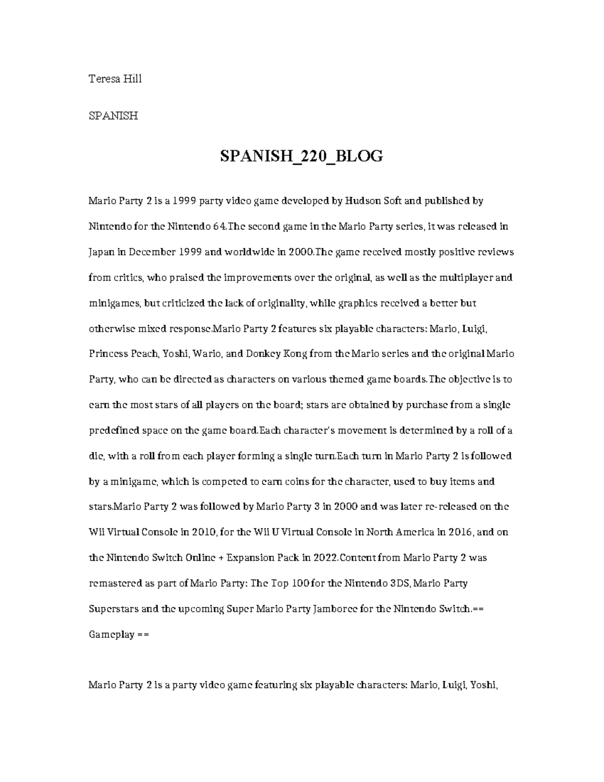 Spanish 220 BLOG - Notes - Teresa Hill SPANISH SPANISH_220_BLOG Mario ...